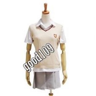 To Aru Kagaku no Railgun Mikoto Misaka Cosplay Costume Girl School ...