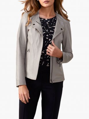 Pure Collection - Pure Collection Revere Collar Jacket, Soft Grey
