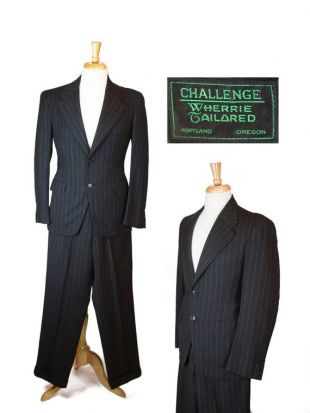 GarbOhVintage - Costume pour homme des années 1930 ~ gris rayure 2 ...
