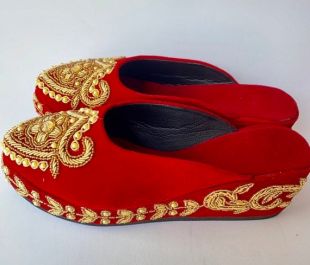 ShineyFeather - Chaussures de partie de femmes en or rouge, chaussures ...