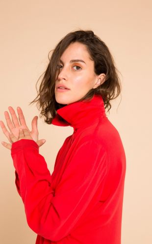 Modetrotter - Chemise Simone Palama rouge double col