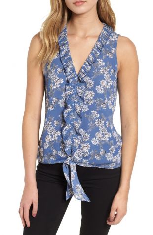 chelsea28 - Ruffle Tie Front Top