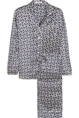 Olivia von Halle - Lila Keiko Printed Silk Satin Pajama Set