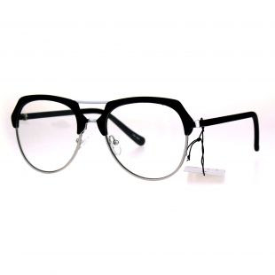 SA106 - Retro Luxury Half Rim Aviator Designer Fashion Clear Lens Eye ...