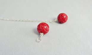 KBeadsIt - Simple Red Coral Pendant Sterling Silver, Gemstone Necklace ...