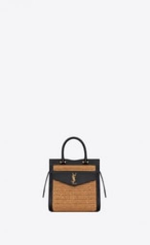 ysl - UPTOWN cabas Small en raffia tressé