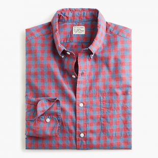 J Crew - Stretch Secret Wash shirt in Organic Cotton Gingham