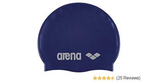 arena - arena Classic Silicone Swim Cap, Denim / Silver