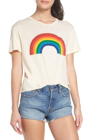 Aviator Nation - Rainbow Cropped Boyfriend Tee