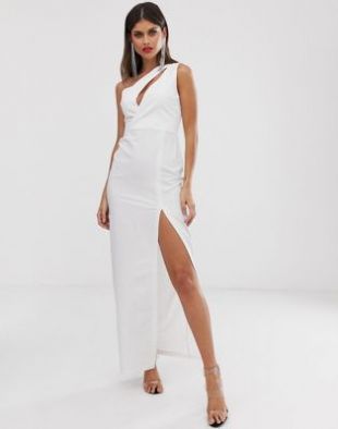 Vesper - Vesper - Robe longue asymétrique - Blanc | ASOS