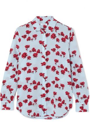 Equipment - Leema Floral Print Washed Silk Shirt