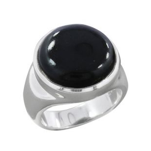 NaturalGemJewels - Halloween Sale Black Onyx Ring - Round Shaped Onyx ...