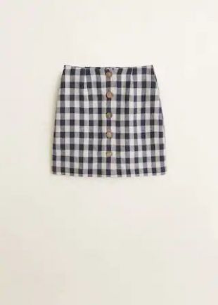 Mango - Checked Linen Skirt