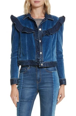 La Vie Rebecca Taylor - Velvet Denim Jacket