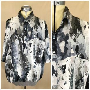 VaylaRoseVintage - 80s Abstract Banded Bottom Shirt Vintage New Wave ...