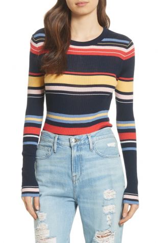 Frame - Mixed Stripe Crewneck Sweater