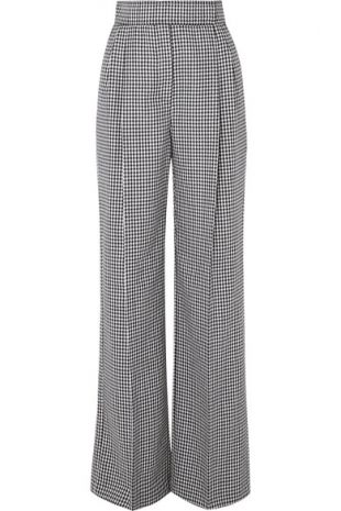 Alexander McQueen - Houndstooth wool wide-leg pants