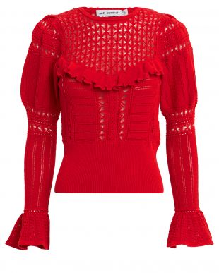 Self Portrait - Knitted Lace Sweater