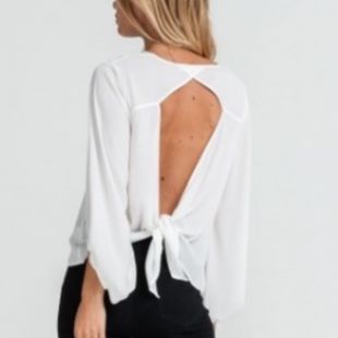 White open back blouse