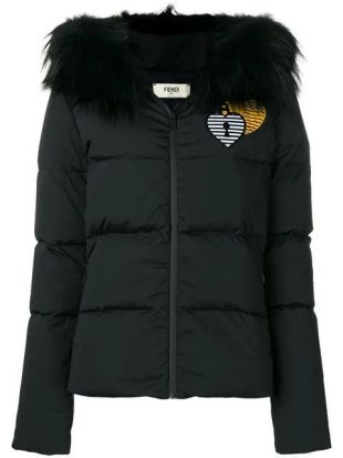 Fendi - Heart Embroidered Padded Jacket
