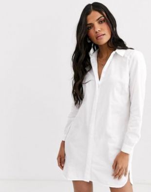 ASOS DESIGN - ASOS DESIGN - Robe chemise courte en coton