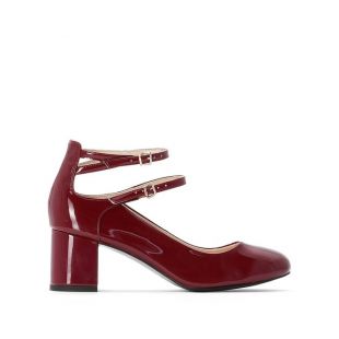 La Redoute Collections - Ballerines vernies rose, double brides