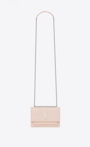 yves saint laurent - Sunset chain wallet en cuir lisse