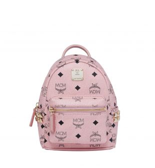 MCM - Stark Side Studs Bebe Boo Backpack in Visetos