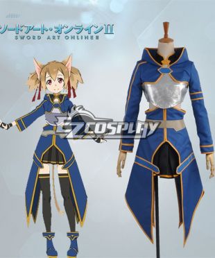 ezcosplay - Sword Art Online 2 Ghost Bullet Silica Blue Anime Cosplay ...