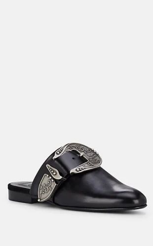 Loewe - Buckle Detailed Leather Mules
