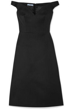 Prada - Off The Shoulder Wool Dress