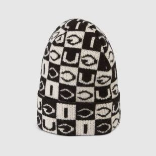 Gucci - Bonnet en laine à motif damier