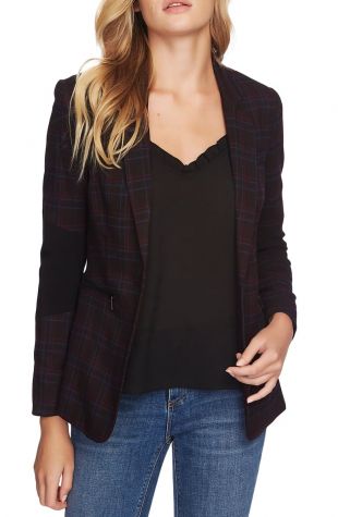 1.STATE - Mahogany Plaid Blazer