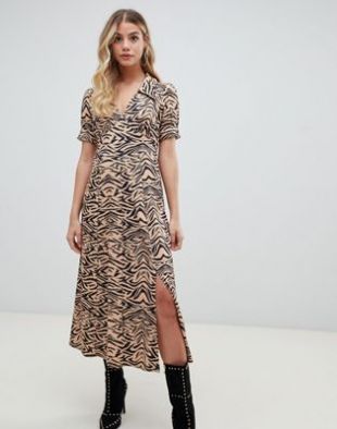 ASOS DESIGN - Animal Print Midi Dress