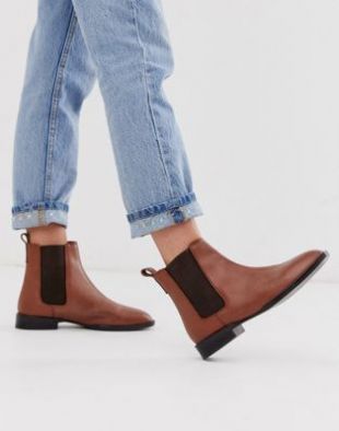ASOS DESIGN - ASOS DESIGN - April - Bottines Chelsea en cuir - Fauve | ASOS