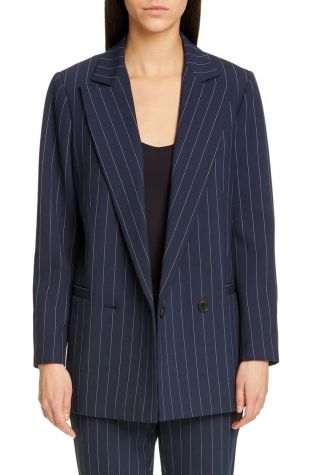 ganni - Navy Stripe Blazer