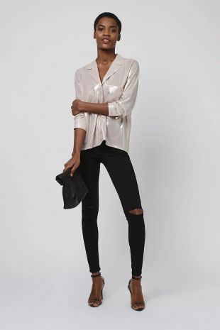 Topshop - Black Ripped Joni Jeans