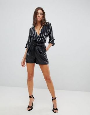 ASOS DESIGN - Black Faux Leather Shorts
