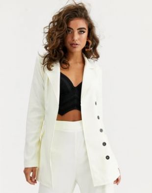 prettylittlething - PrettyLittleThing - Blazer avec boutons (ensemble) - Ivoire | ASOS