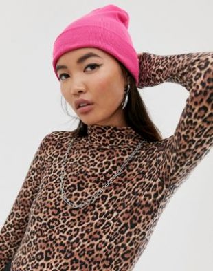 ASOS DESIGN - ASOS DESIGN - Bonnet à revers - Rose | ASOS