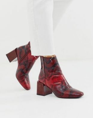 ASOS DESIGN - ASOS DESIGN - Reed - Bottines à talon effet serpent ...