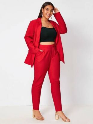 Shein - Red Trousers Pants
