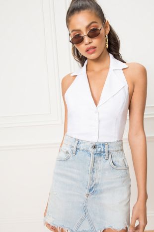 superdown - Monique Button Halter Top