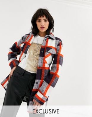 Object - Check oversized shirt jacket