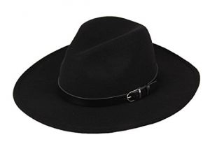 DANTIYA - DANTIYA Women's Wide Brim Wool Fedora Panama Hat with Belt
