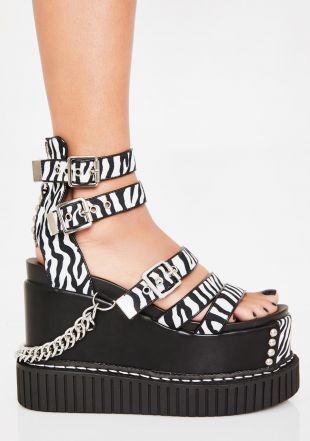 lamoda - Zebra Zing Creeper Wedge Sandal