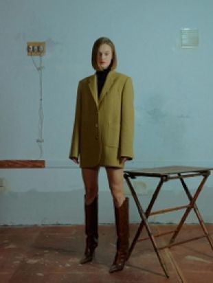 mudidi - Custom Button Jacket 007 Olive