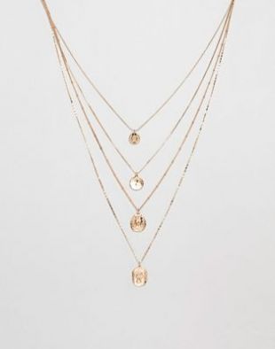 Missguided - Layered coin necklace in gold