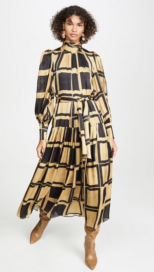 Zimmermann - Gold Cu­bic Neck Dress
