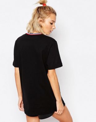 Le Coq Sportif - Black Oversized Boyfriend T-Shirt